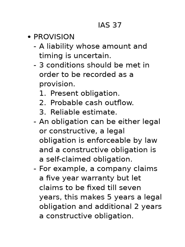 IAS 37 | PDF | Private Law | Economies