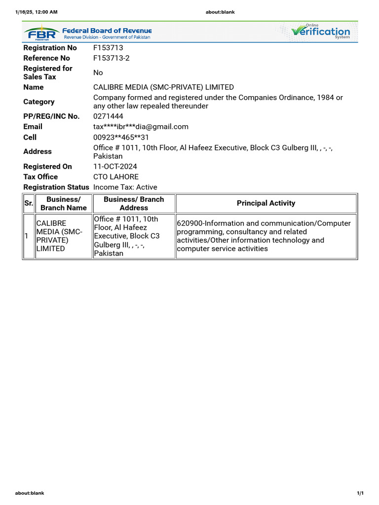 Calibre Media (Smc-Private) Limited | PDF