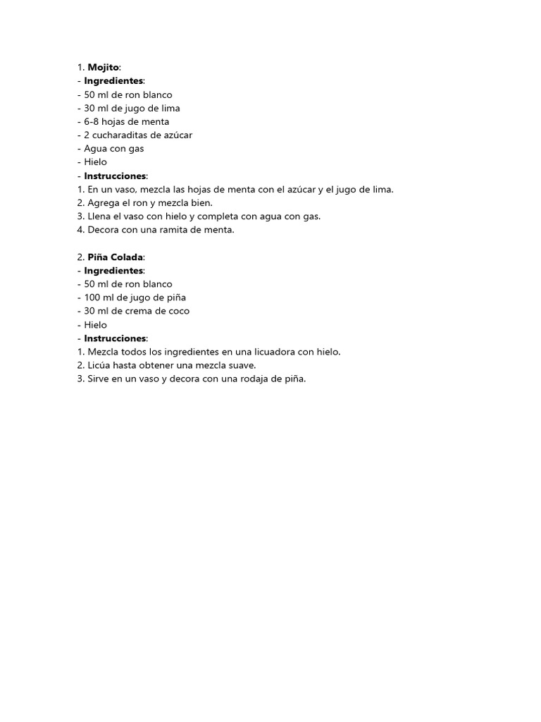 Como Hacer Un Mojito | PDF