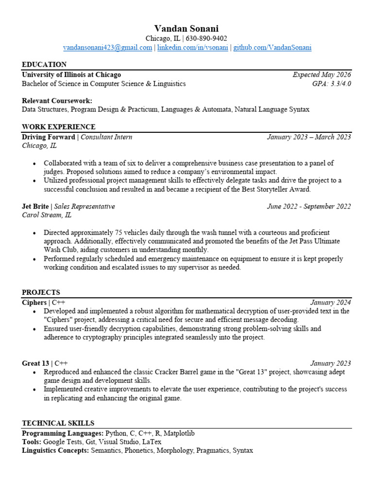 Vandan Sonani RESUME (WORD) 2024 NEW | PDF | Encryption | Linguistics