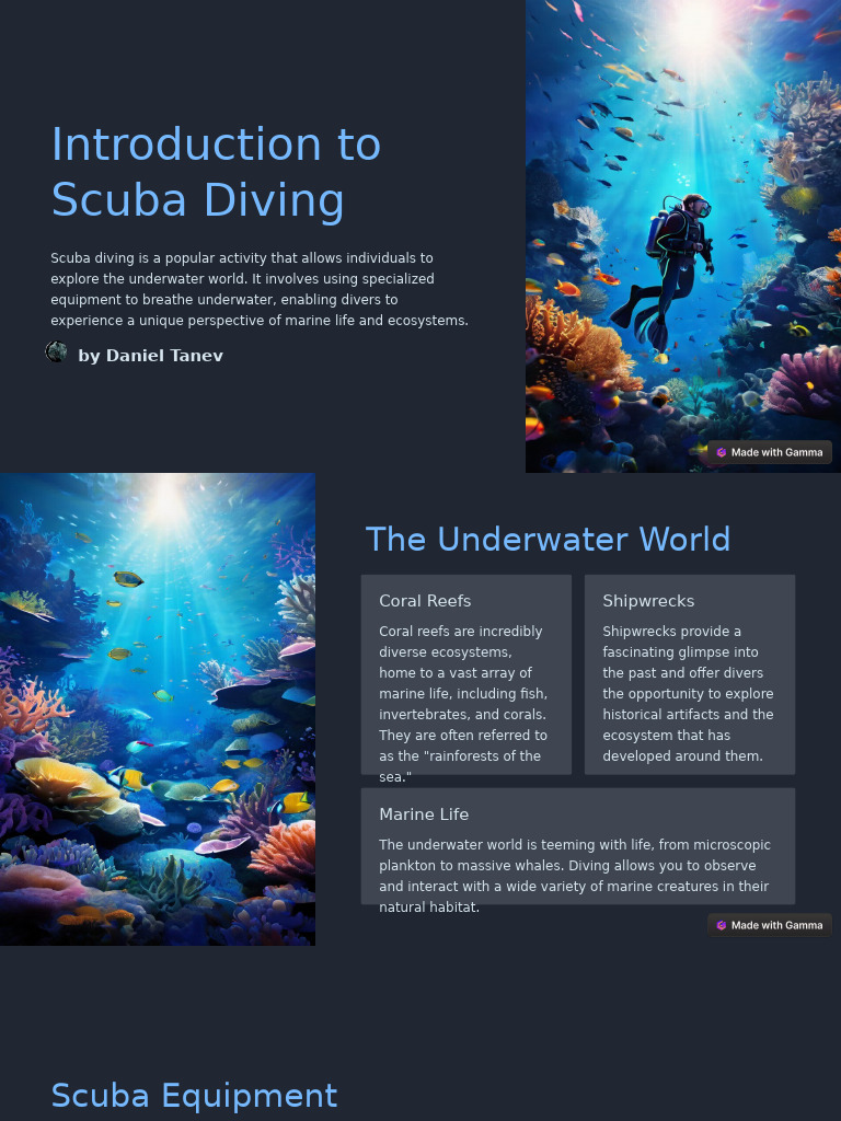 Introduction to Scuba Diving Basics | PDF | Scuba Diving | Marine Biology