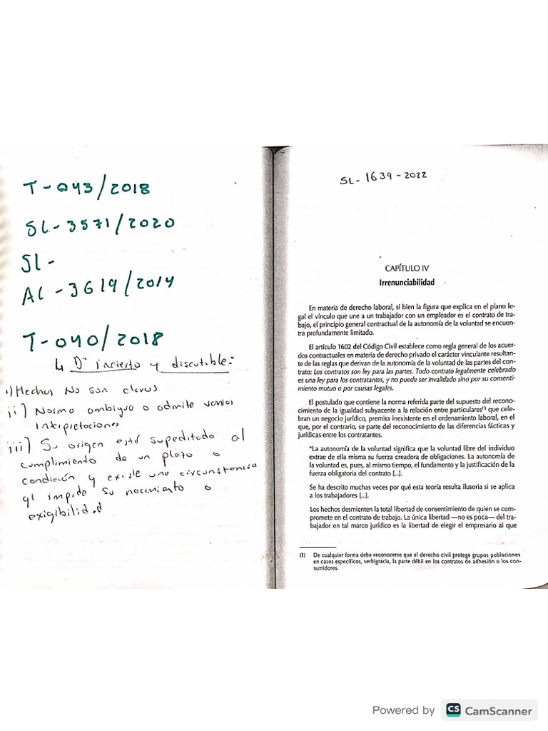 Capítulo IV. Irrenunciabilidad. | PDF