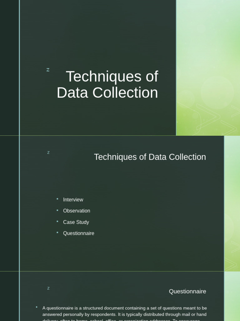 Techniques of Data Collection | PDF | Interview | Questionnaire