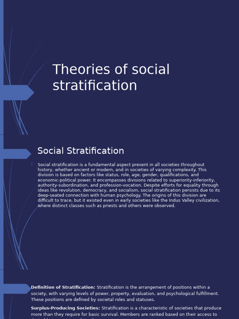 Theories of Social Stratification | PDF | Social Stratification ...