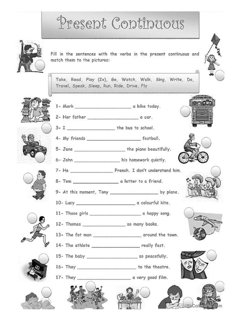 Present Progressive Practice | PDF