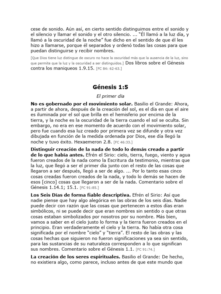 Características de la creación en Génesis 1:5 | PDF | Dom