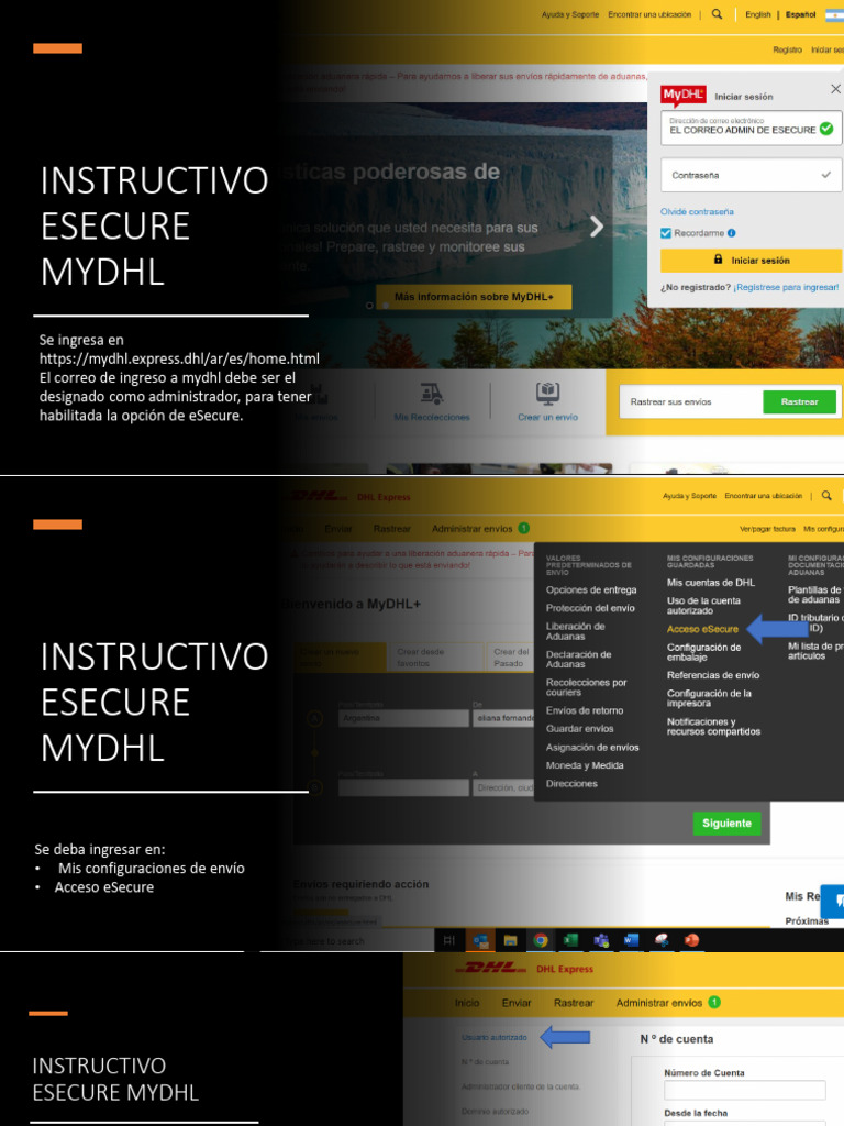 Instructivo Esecure Mydhl | PDF