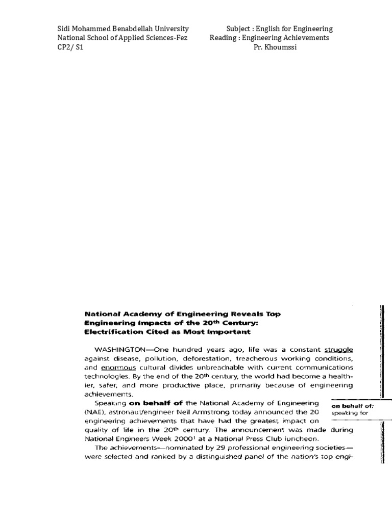 Article About Engineering's Top Achievements | PDF