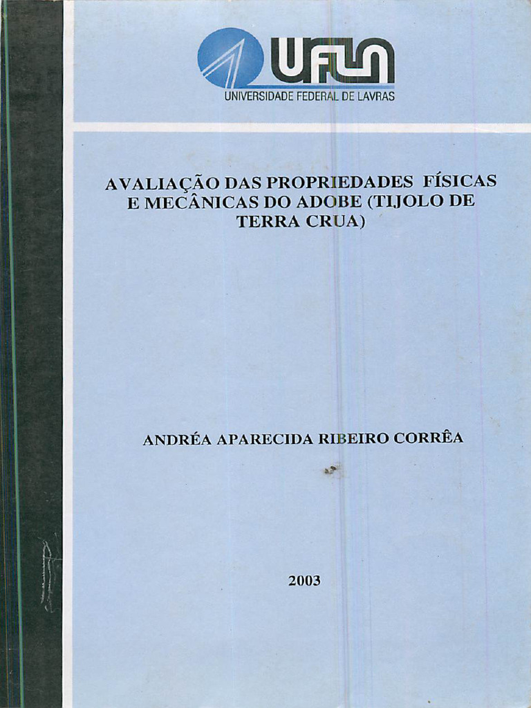 DISSERTAÇÃO - Avaliação Das Propriedades Físicas e Mecânicas Do Adobe ...