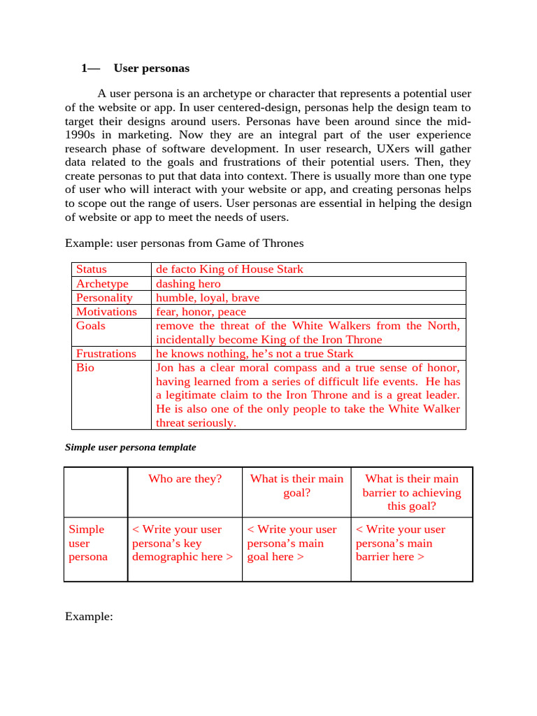 1-User personas | PDF | Optical Character Recognition | Computing
