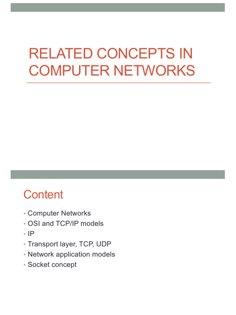 02-Related Concept in Computer Networks | PDF | Internet Protocol Suite | Osi Model