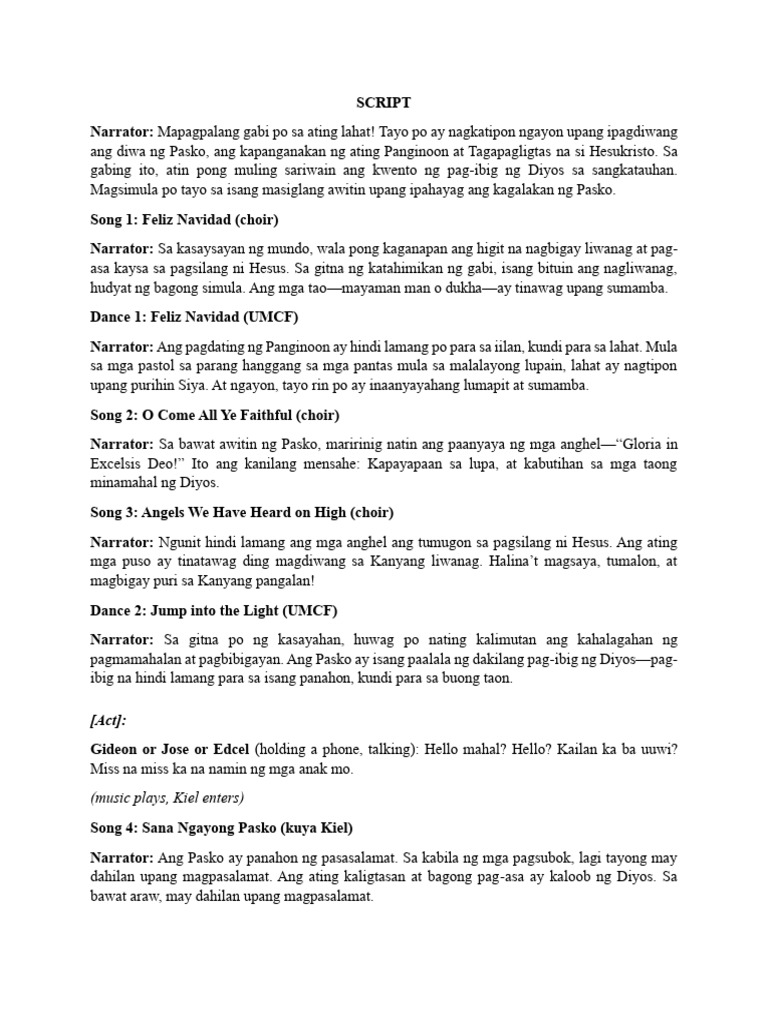 Narrator's SCRIPT | PDF