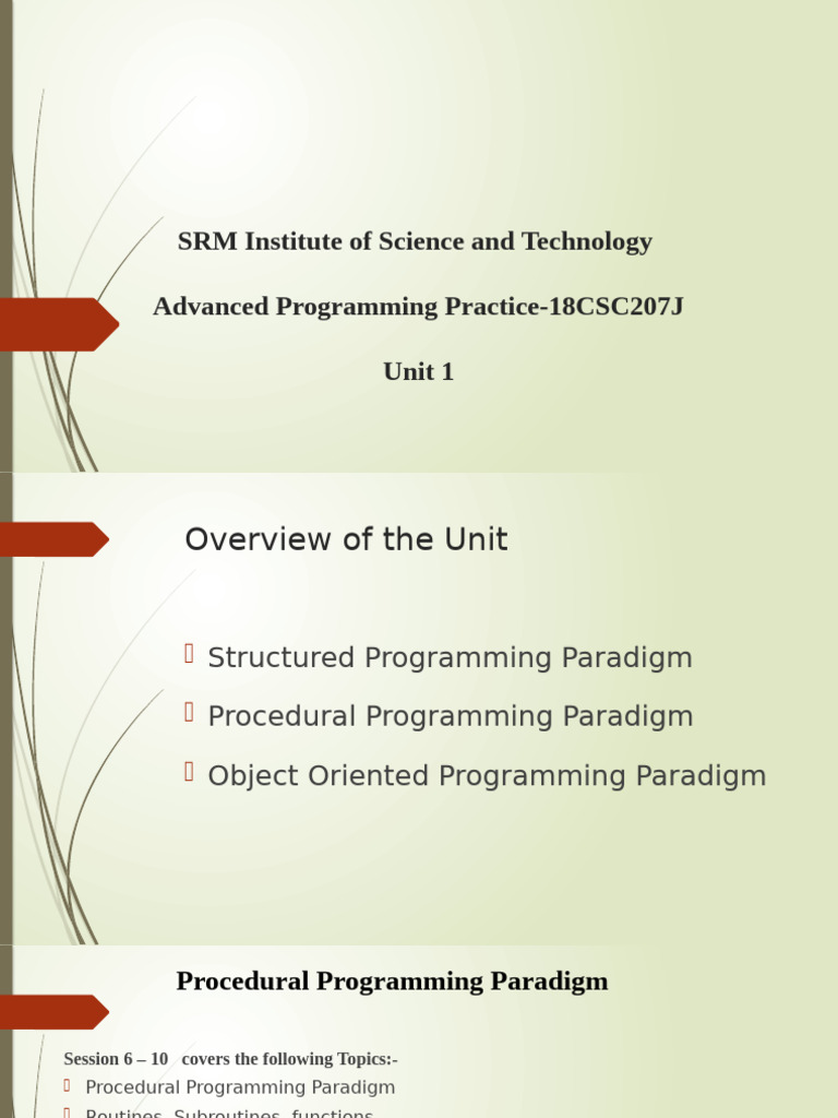Unit1 Procedural Theory Pdf Pointer Computer Programming Variable Computer Science