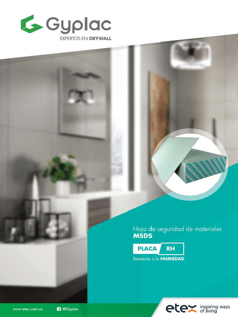 MSDS - Placa RH - Gyplac - 2021v0 | PDF | Agua