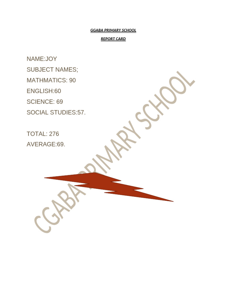 GGABA Primary School Report Cards | PDF