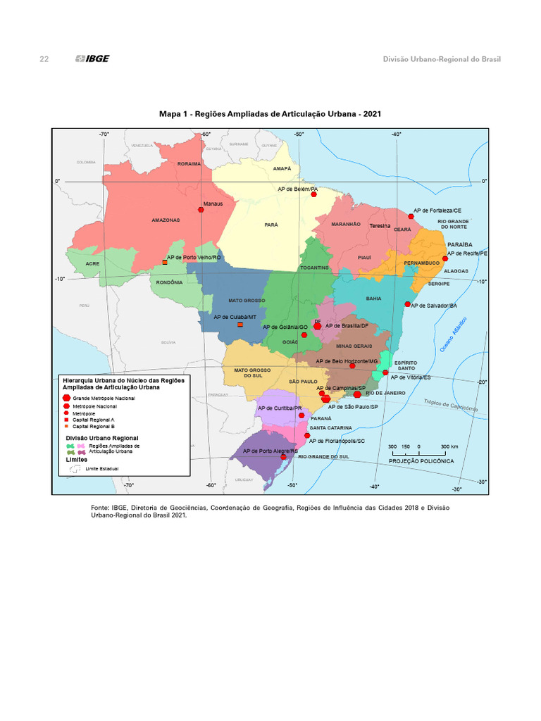 mapa1_regioes_ampliadas_de_articulacao_urbana_2021 | PDF | Brasil | América do Sul