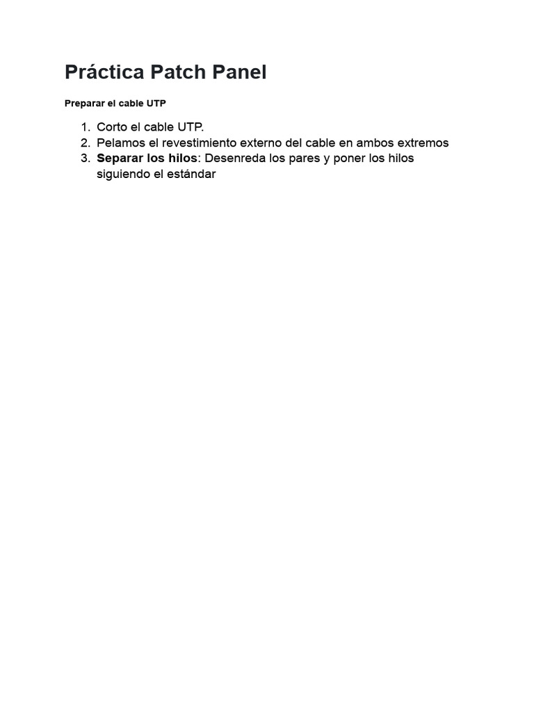 Práctica Patch Panel | PDF