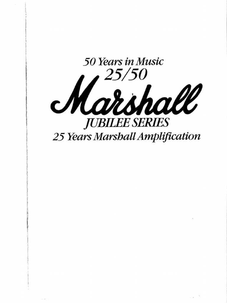 Marshall Jubilee Series Manual | PDF