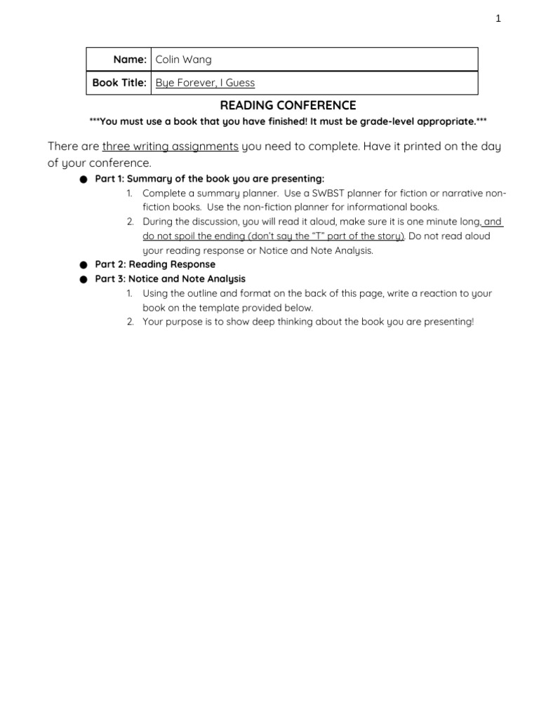 2024 Alps READING CONFERENCE RUBRIC AND PLANNER-Colin | PDF | Narration ...