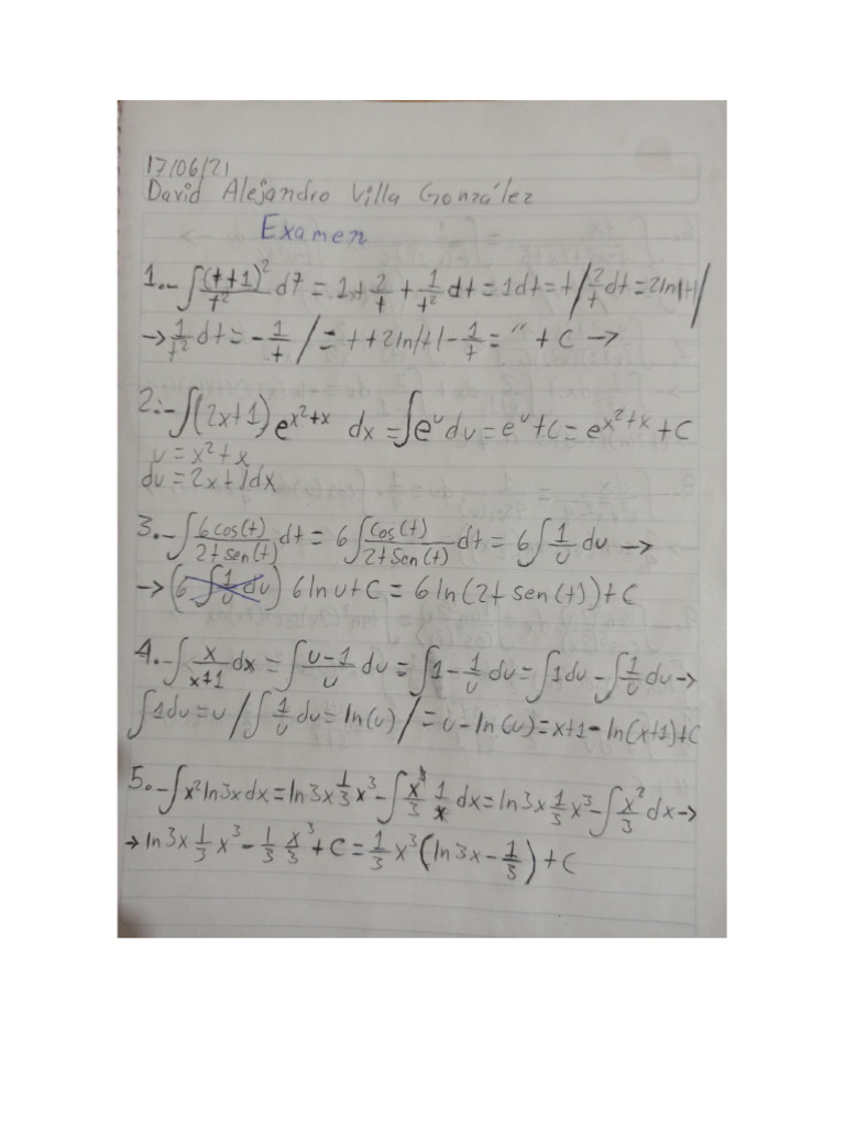Examen Integrales | PDF