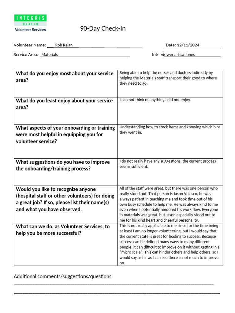 90 Day Check in Lisa Jones | PDF | Health Care