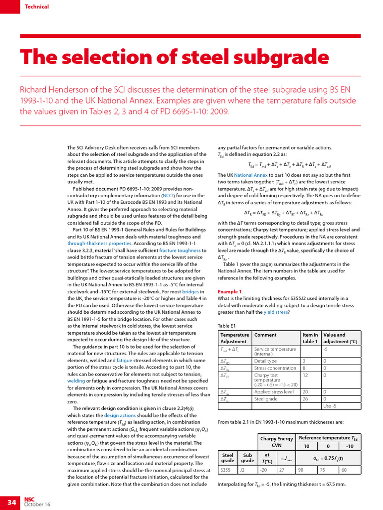 Selection of Steel Subgrade | PDF | Stress (Mechanics) | Fracture