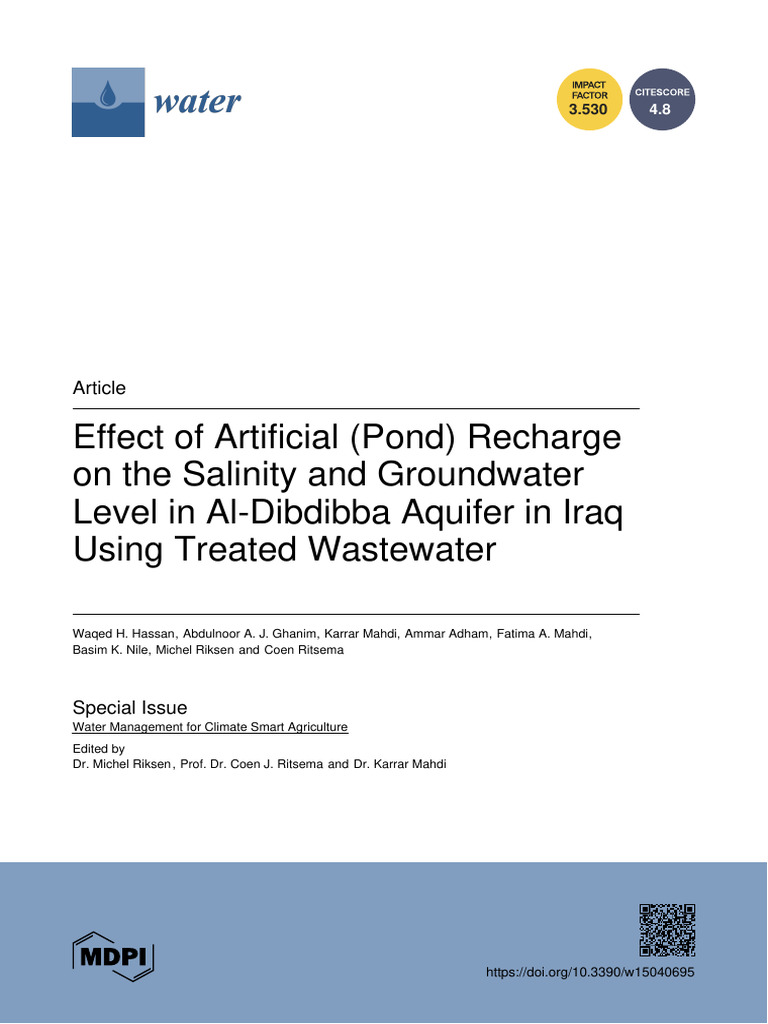 13 - Effect of Artificial (Pond) Recharge | PDF | Groundwater | Aquifer