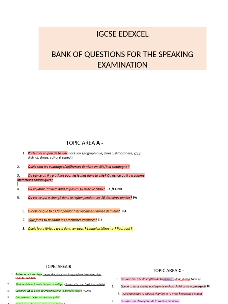 IGCSE Question Bank Edexel | PDF