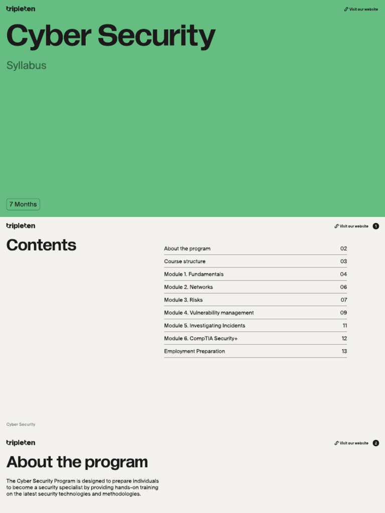 Syllabuses CyberSecurity | PDF