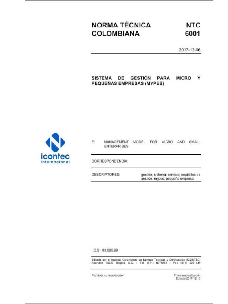 NTC 6001 Actualizada Del 2017 | PDF