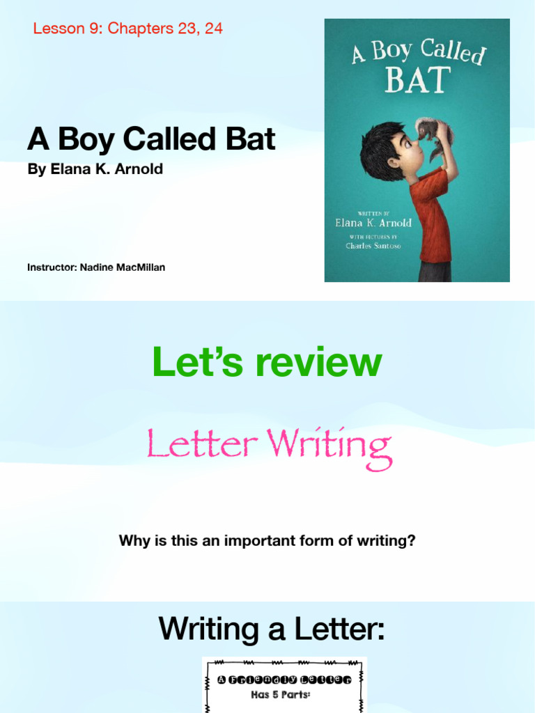 A Boy Called Bat Lesson 9 | PDF