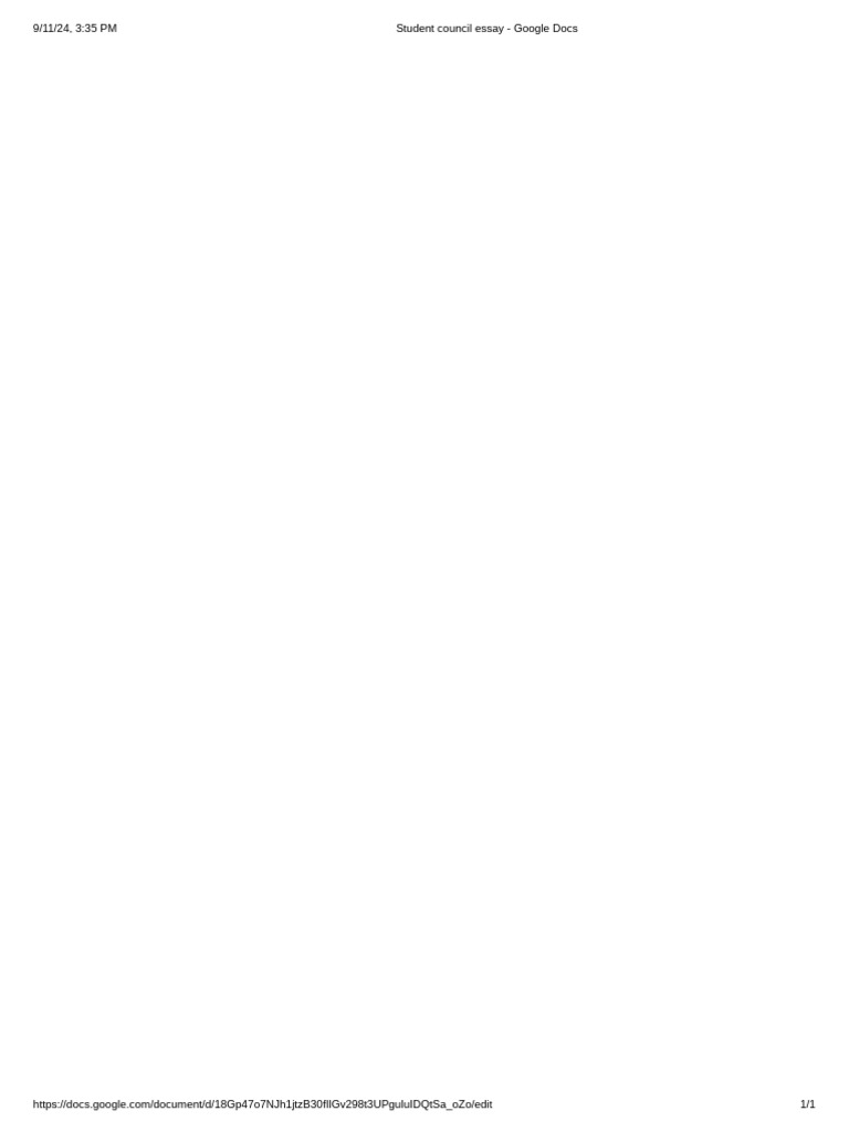 Student Council Essay | PDF
