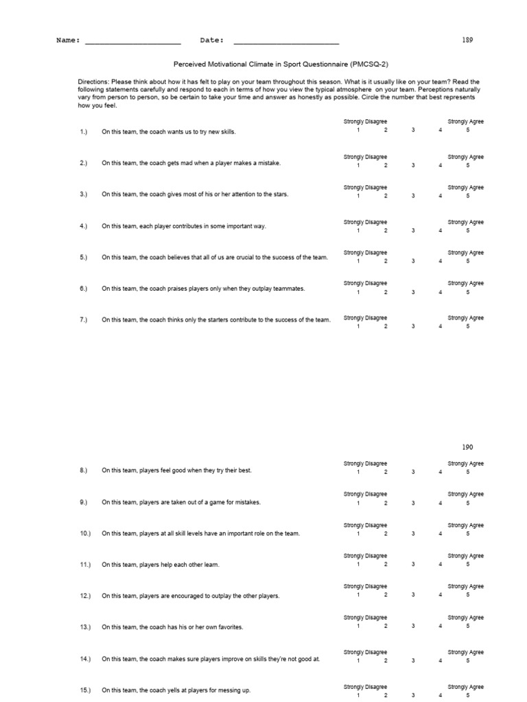 PMCSQ-2: Team Climate Assessment | PDF | Psychology | Social Psychology