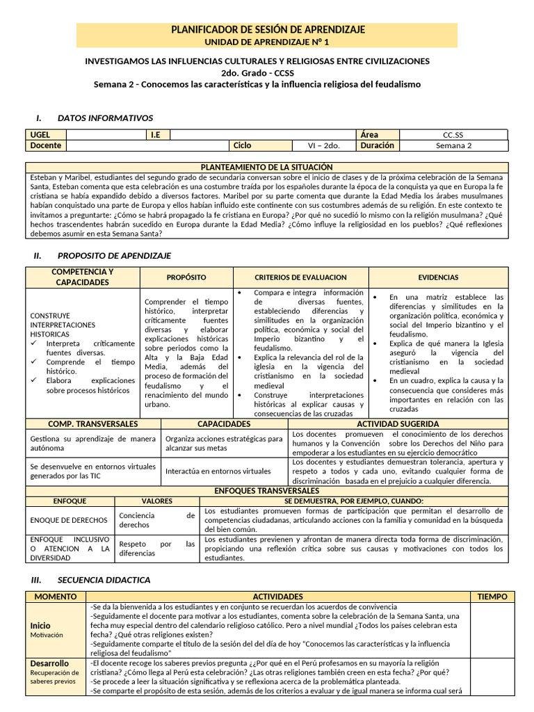 Sesion 2 CCSS 2° - Conocemos Las Características y La Influencia ...
