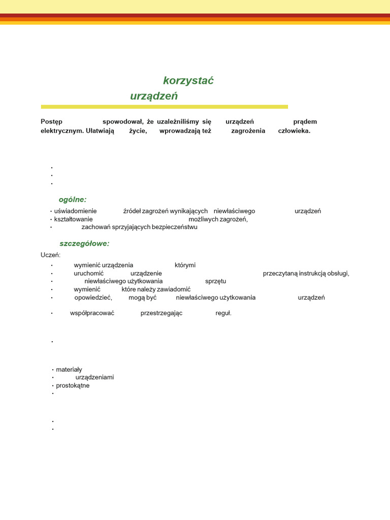Temat: Jak Bezpiecznie Korzystać Wdomuz Urządzeń Elektrycznych | PDF