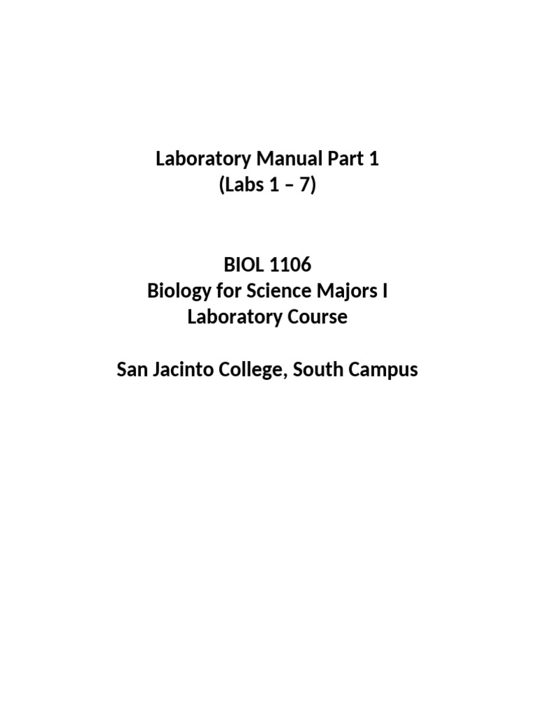 Bio 1 Lab Manual Part 1 Update FA2023 | PDF | Polysaccharide | Glucose