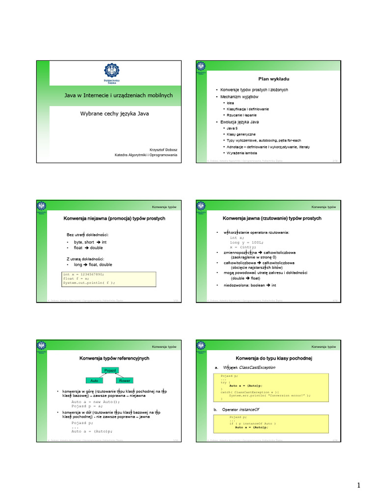 Java.w03.Wybrane cechy języka Java | PDF