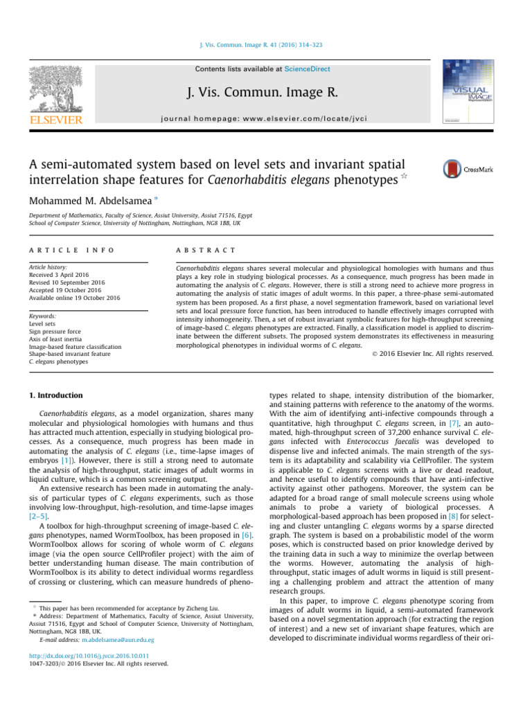 Automated Tracking System With Head and Tail Recognition For Time-Lapse ...