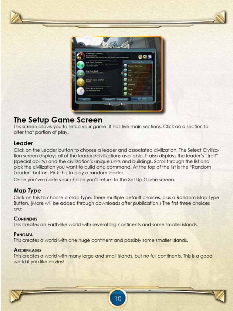 Game Setup Screen Overview | PDF
