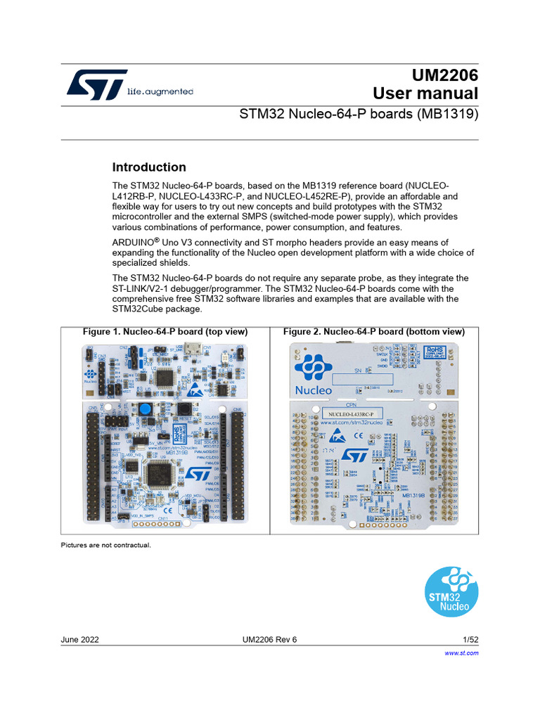 Um2206 stm32 Nucleo64p Boards mb1319 Stmicroelectronics | PDF | Usb ...