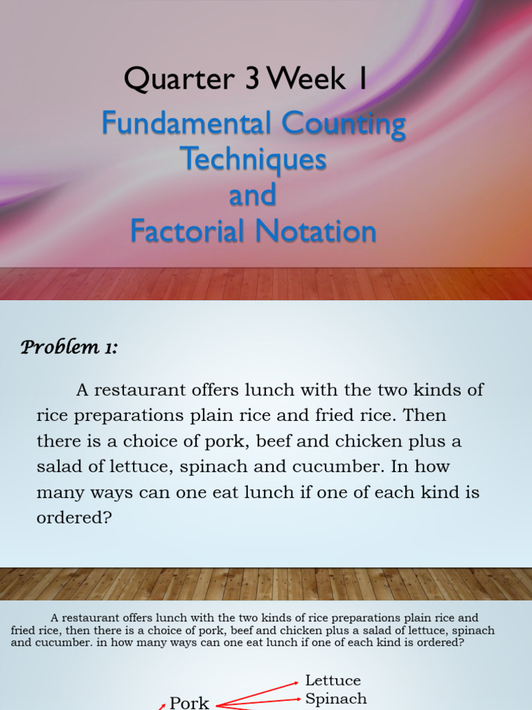 Q3W1 FCT and Factorial Notation | PDF | Lunch | Salad