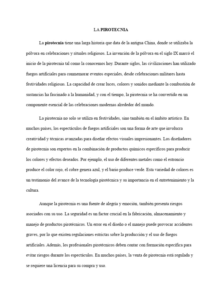 LA PIROTECNIA | PDF | Pirotécnica