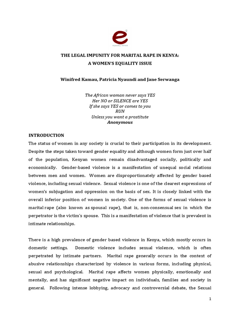Marital Rape: Kenya's Legal Gap | PDF | Rape | Violence