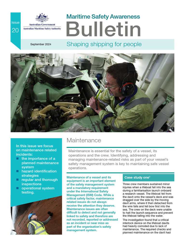 Maintenance Safety in Maritime Operations | PDF | Risk | Reliability ...