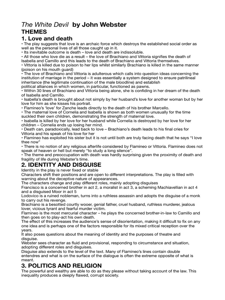 The White Devil by John Webster | PDF | Misogyny