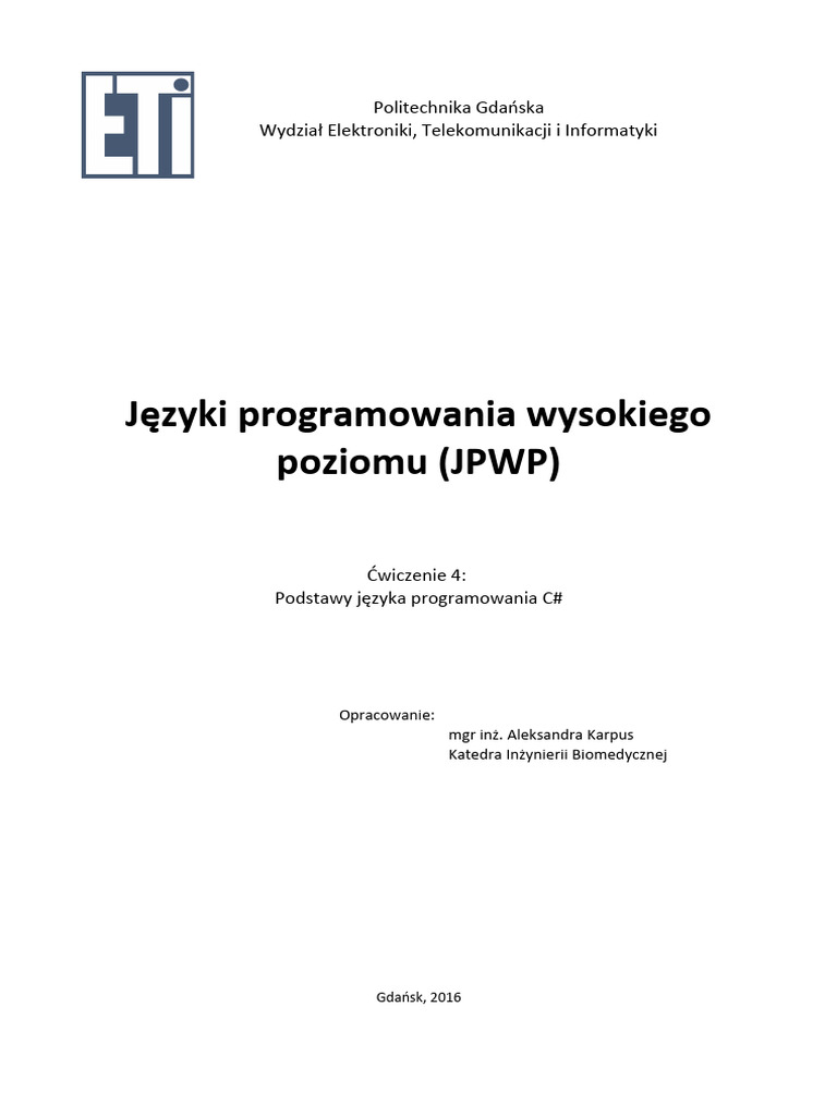 Instrukcja JPWP CW 4 | PDF