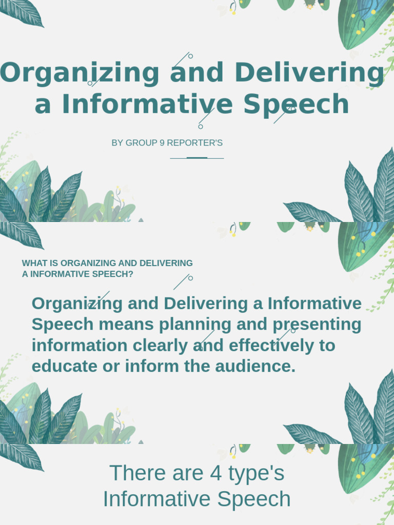 Guide to Organizing Informative Speeches | PDF