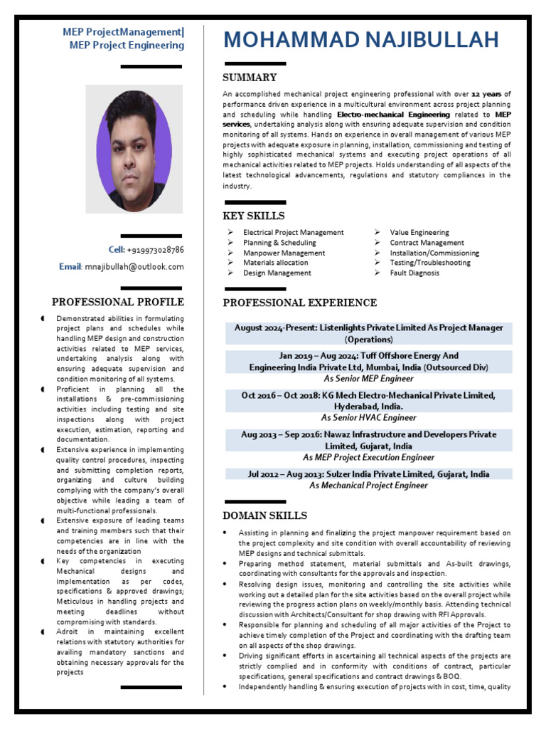 MEP Project Management Expertise | PDF | Specification (Technical ...