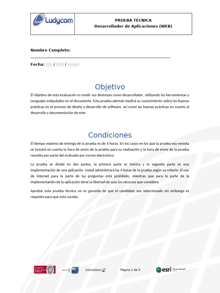Prueba Técnica (Avanzada) - Desarrollador de Aplicaciones (Frontend) | PDF | Objeto (informática ...