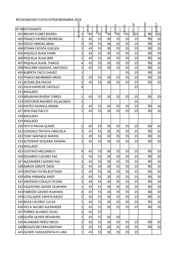 Recaudacion Apafa 2024 Ok | PDF